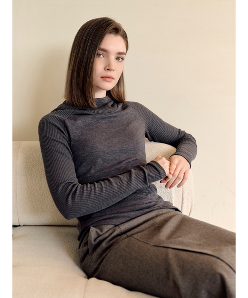 Wool, modal, and eco-recycled polyester blend hooded sweatshirt（パーカー ...