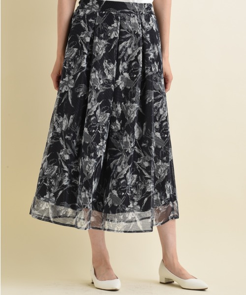 INTERPLANET（インタープラネット）の「ネットクロス花柄タックスカート（スカート）」 - WEAR