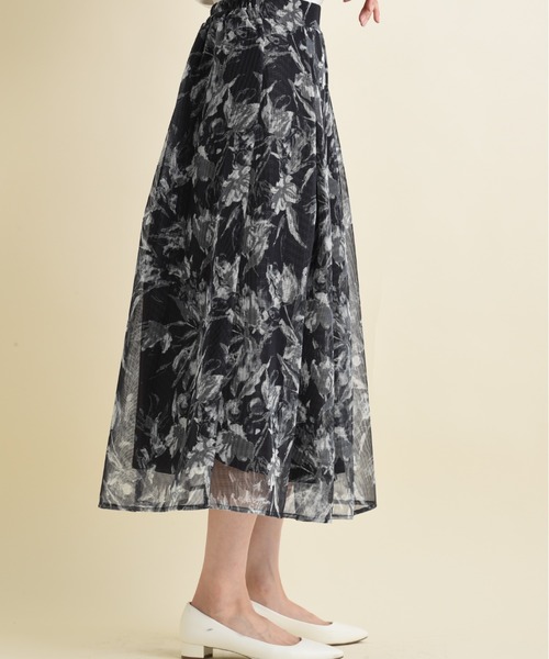 INTERPLANET（インタープラネット）の「ネットクロス花柄タックスカート（スカート）」 - WEAR