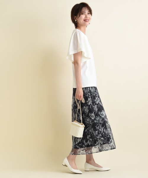 INTERPLANET（インタープラネット）の「ネットクロス花柄タックスカート（スカート）」 - WEAR