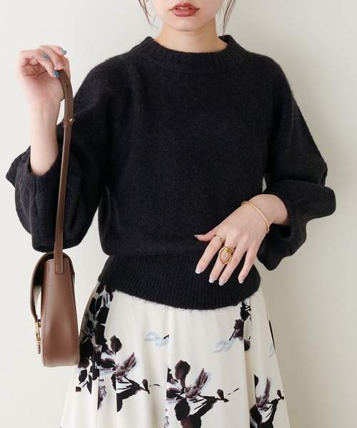 natural couture（ナチュラルクチュール）の「目を惹くカラーバリエーション/ボリュームスリーブニット（ニット/セーター）」 - WEAR