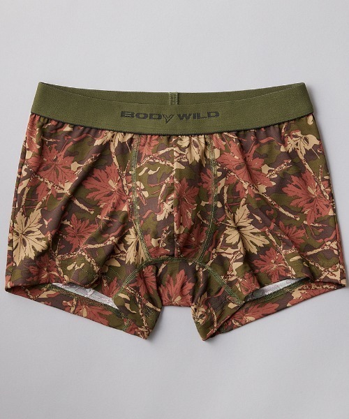 BODY WILD（ボディーワイルド）の「BODYWILD/ボディワイルド ボクサーパンツ 吸汗速乾 前とじ リーブスカモ柄（ボクサーパンツ）」 - WEAR