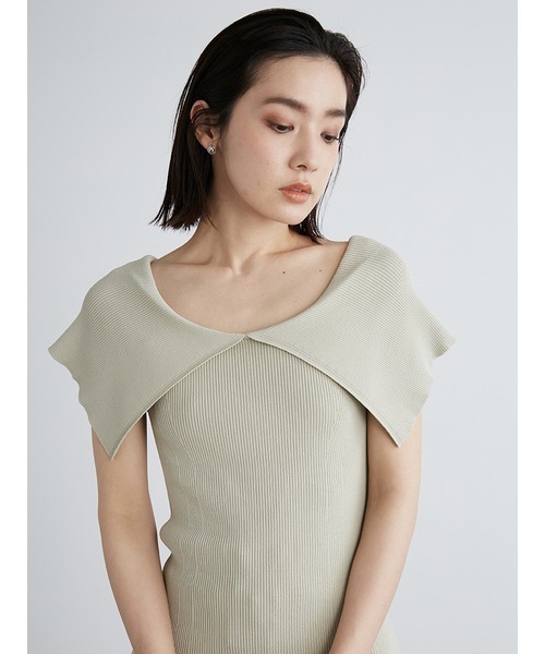 Lily Brown(リリーブラウン)の「ビックカラーノースリニットトップス(ニットセーター)」 Wear