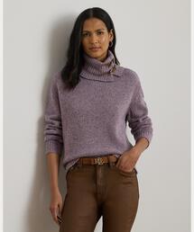 セール】バックルトリム メランジ タートルネック セーター（ニット