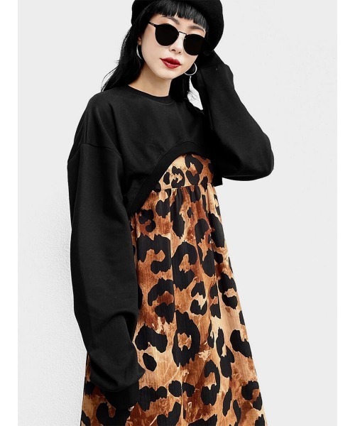 LVEU.（ラブユ.）の「Cropped layered sweat tops / クロップドレイヤードスウェット(Ai select)（Tシャツ/カットソー）」 - WEAR