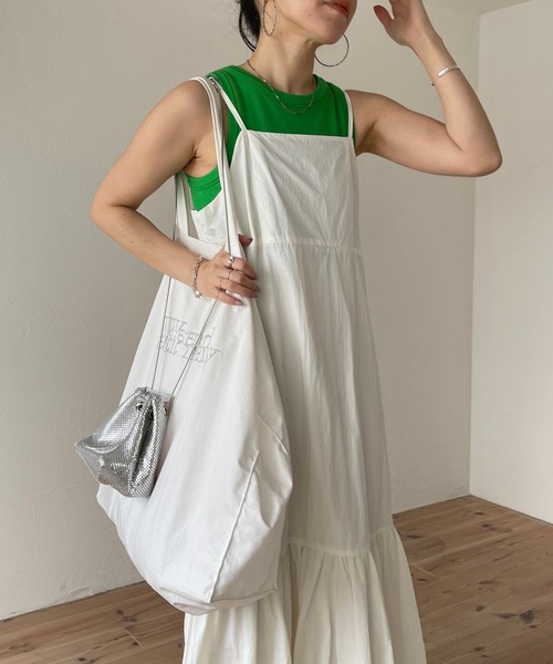 wee9s（ウィークス）の「balloon nylon shaka cami one piece / バルーンナイロンシャカキャミワンピース ...