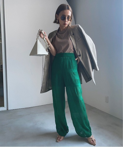 AMERI（アメリ）の「THIN LACE LIKE KNIT PANTS（その他パンツ）」 - WEAR