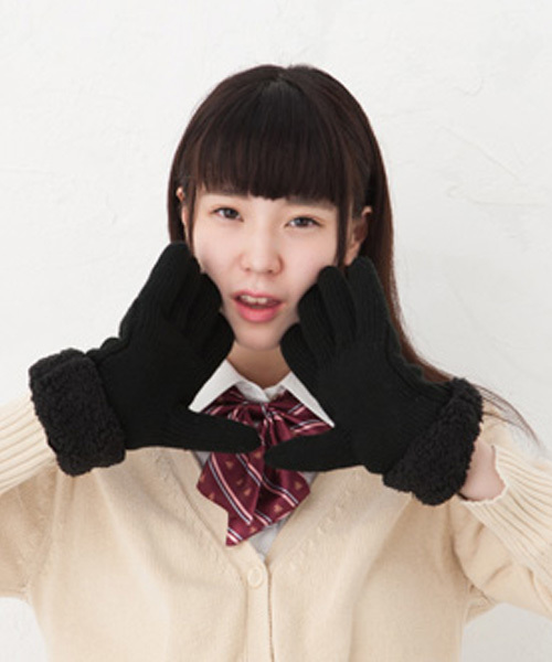 GLOBAL FORME CONCRETE（グローバルフォルムコンクリート）の「【GlovesDEPO】ふわふわ二重5本指手袋 内部あったか総ボア 縄柄（手袋）」 - WEAR