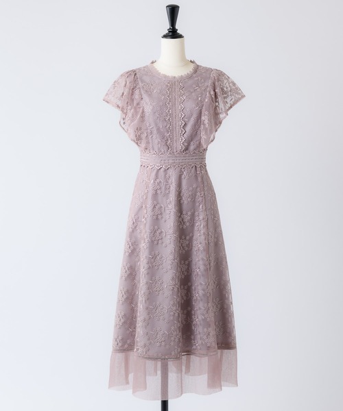 Rewde（ルゥデ）の「ｴﾝﾌﾞﾛｲﾀﾞﾘｰﾚｰｽﾄﾞﾚｽ（0R04-A2123）（ドレス）」 - WEAR