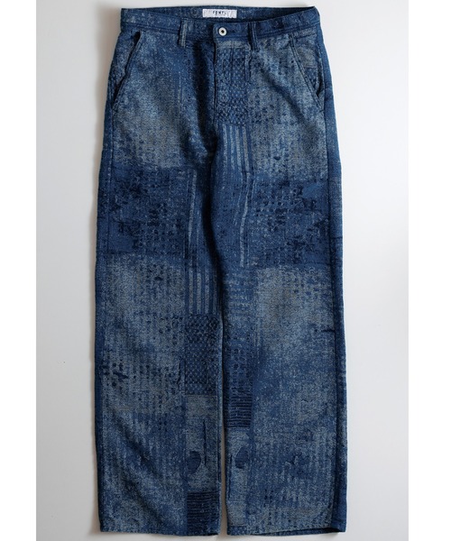 FDMTL（ファンダメンタル）の「FDMTL/ファンダメンタル/BORO JAQUARD WIDE PANTS RINSE（デニムパンツ）」 - WEAR