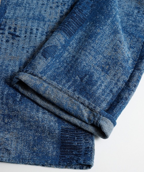 FDMTL（ファンダメンタル）の「FDMTL/ファンダメンタル/BORO JAQUARD WIDE PANTS RINSE（デニムパンツ）」 - WEAR