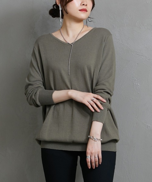 Soiunique（スワユニーク）の「【販売終了】綿100％Vネックニット [Soiunique]（ニット/セーター）」 - WEAR