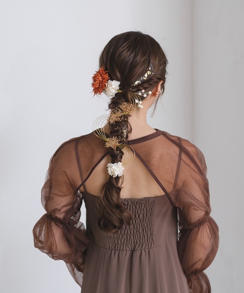 CHACO （FLOWER ACCESSORY）（チャコ）の「【CHACO×Kastane】フラワー髪飾り オレンジゴールドSET（その他ヘア ...