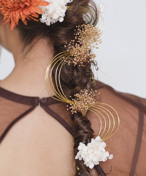 CHACO （FLOWER ACCESSORY）（チャコ）の「【CHACO×Kastane】フラワー髪飾り オレンジゴールドSET（その他ヘア ...