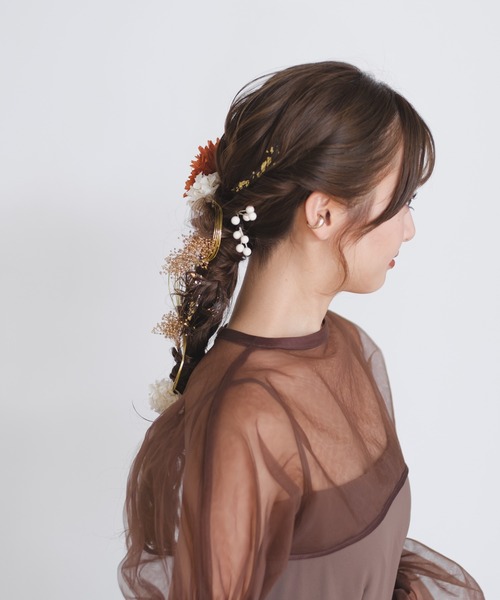 CHACO （FLOWER ACCESSORY）（チャコ）の「【CHACO×Kastane】フラワー髪飾り オレンジゴールドSET（その他ヘアアクセサリー）」 - WEAR