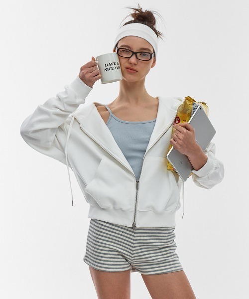 BLACKUP（ブラックアップ）の「[B-BASIC] エアスウェットルーズフィットフードジップアップ（パーカー）」 - WEAR