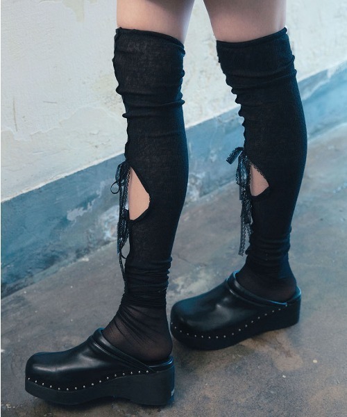 L.H.P（エルエイチピー）の「HUG YOUR SKIN/ハグユアスキン/Lace Up Leg Warmer（アームカバー）」 - WEAR