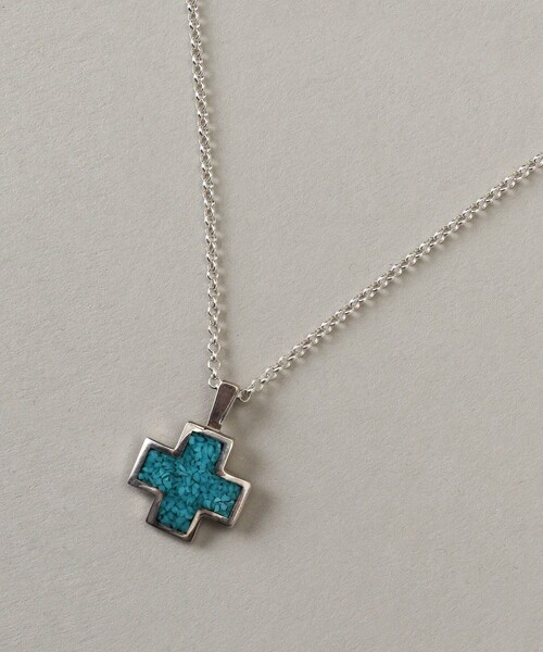 Harpo/アルポ Turquoise chip inlay cross pendant/ターコイズインレイクロスペンダント（ネックレス ...