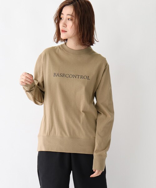 BASECONTROL（ベースコントロール）の「 セリフ体ロゴ刺繍 天竺スウェット（Tシャツ/カットソー）」 - WEAR