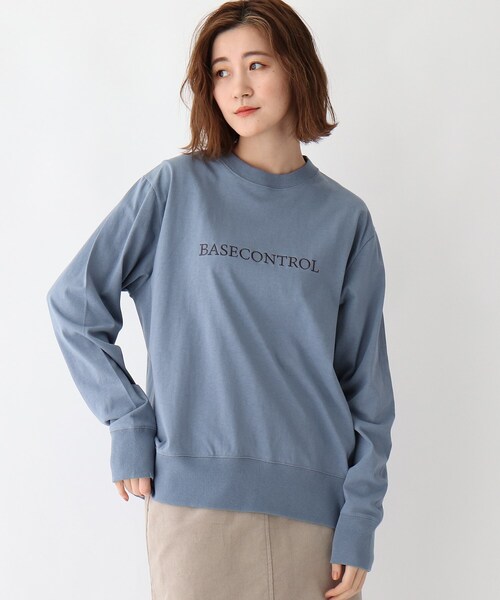 BASECONTROL（ベースコントロール）の「 セリフ体ロゴ刺繍 天竺スウェット（Tシャツ/カットソー）」 - WEAR