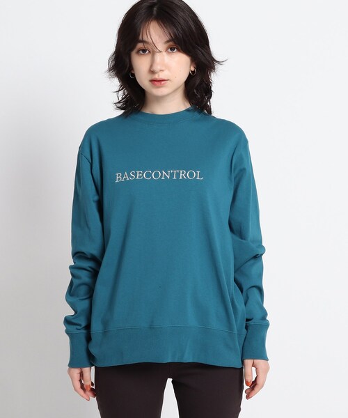 BASECONTROL（ベースコントロール）の「 セリフ体ロゴ刺繍 天竺スウェット（Tシャツ/カットソー）」 - WEAR