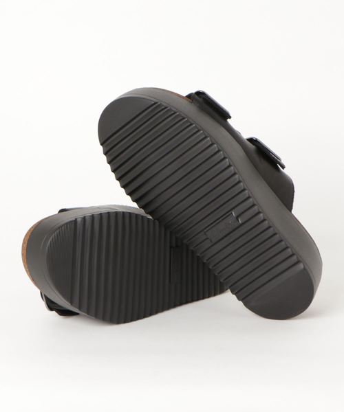 Clarks（クラークス）の「Botanic Slide / ボタニックスライド (ブラックレザー)（サンダル）」 - WEAR