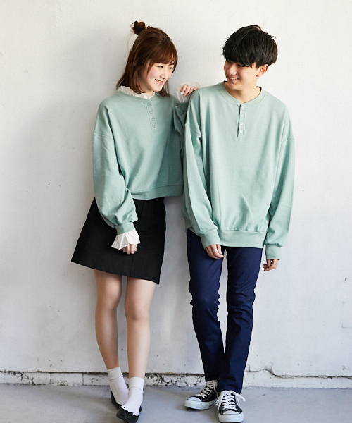 PairPair（ペアペア）の「裏毛ヘンリーネックフリルプルオーバー（Tシャツ/カットソー）」 - WEAR