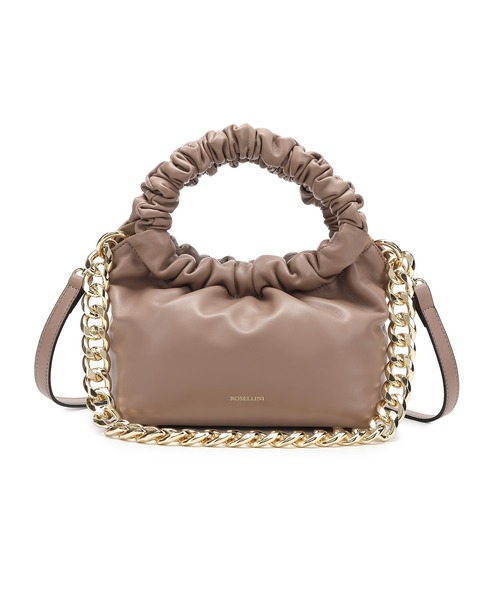 ROSELLINI（ロゼリーニ）の「【ROSELLINI/ロゼリーニ】ソフトラム調ギャザーハンドル 2WAY ミニショルダーバッグ チェーン ...