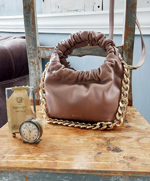 ROSELLINI（ロゼリーニ）の「【ROSELLINI/ロゼリーニ】ソフトラム調ギャザーハンドル 2WAY ミニショルダーバッグ チェーン ...