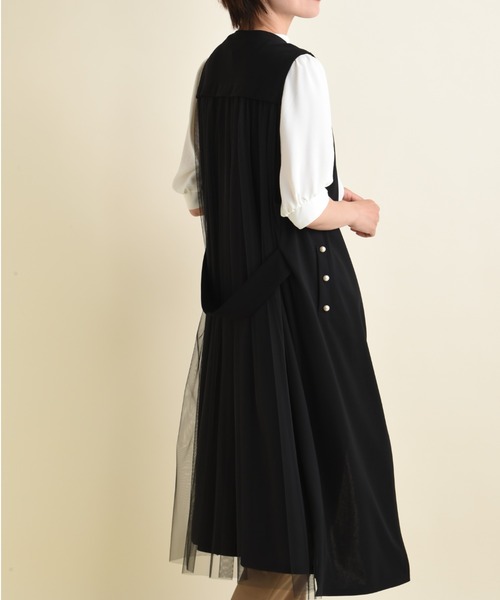 INTERPLANET（インタープラネット）の「BACKチュールパール釦ジレ（その他アウター）」 - WEAR