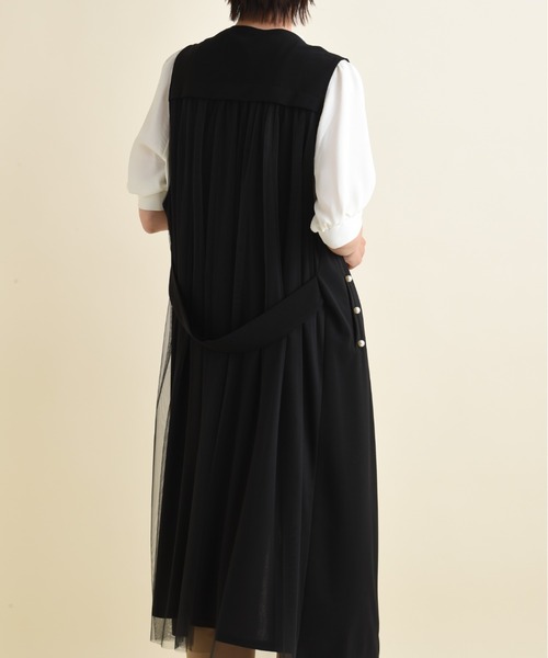 INTERPLANET（インタープラネット）の「BACKチュールパール釦ジレ（その他アウター）」 - WEAR