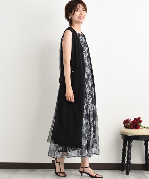 INTERPLANET（インタープラネット）の「BACKチュールパール釦ジレ（その他アウター）」 - WEAR