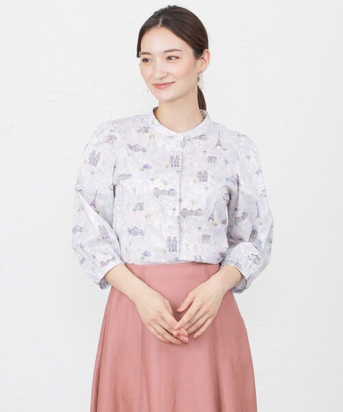 【セール】【LIBERTY】Rue de Paris タナローンバンドカラーブラウス（シャツ/ブラウス）｜AMACA（アマカ）のファッション ...