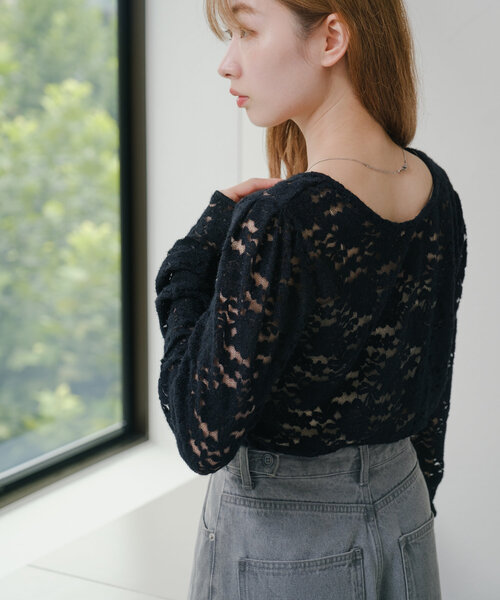 Kastane（カスタネ）の「起毛レースプルオーバー（Tシャツ/カットソー）」 - WEAR