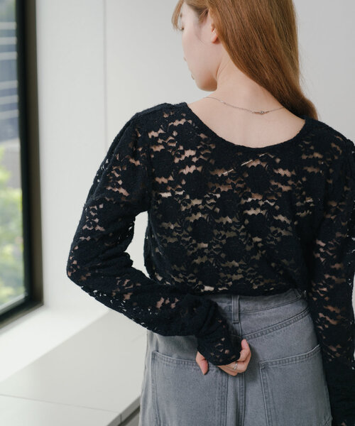 Kastane（カスタネ）の「起毛レースプルオーバー（Tシャツ/カットソー）」 - WEAR