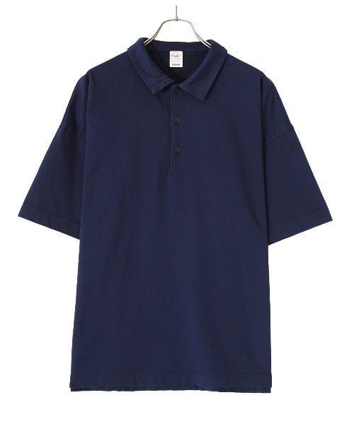GOLD GOLD SUPIMA FINE GAUGE SWEAT OVER SIZE POLO T SHIRT