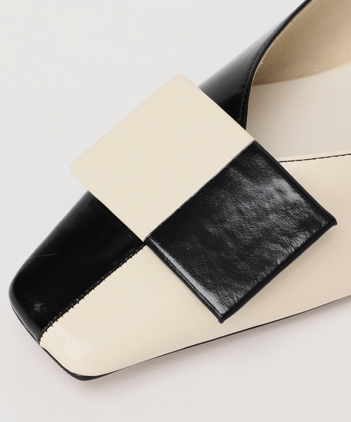 GRISE2.5cmナロースクエアカラーブロックフラット（その他シューズ