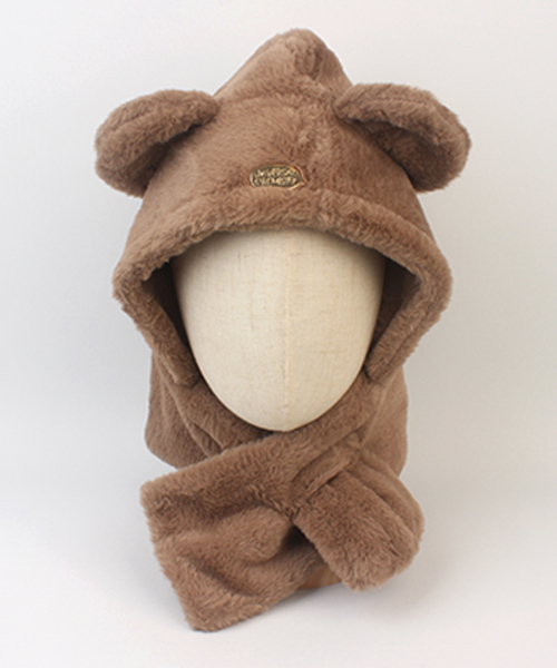Bear Fur Brown Hood Muffler Hat（ハット）｜UNIVERSAL CHEMISTRY（ユニバーサルケミストリー）の ...
