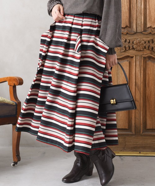 osharewalker（オシャレウォーカー）の「『レトロボーダータックスカート』（スカート）」 - WEAR