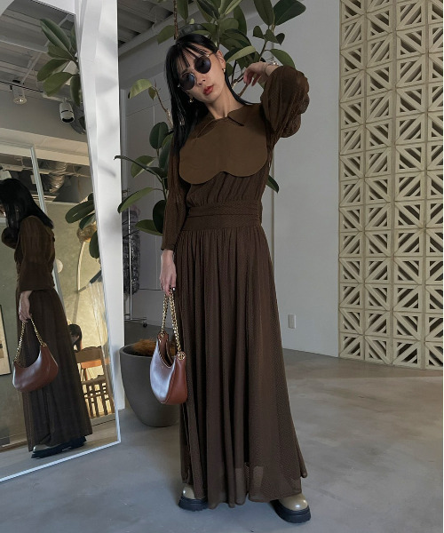 AMERI（アメリ）の「DEFORMATION COLLAR LACE DRESS（ワンピース）」 - WEAR