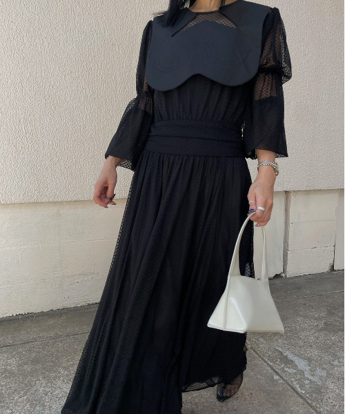 AMERI（アメリ）の「DEFORMATION COLLAR LACE DRESS（ワンピース）」 - WEAR