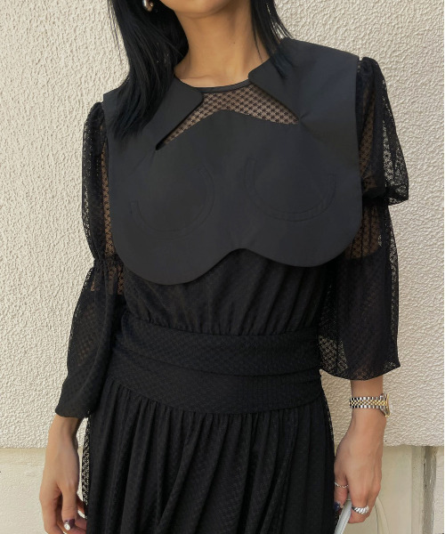 AMERI（アメリ）の「DEFORMATION COLLAR LACE DRESS（ワンピース）」 - WEAR