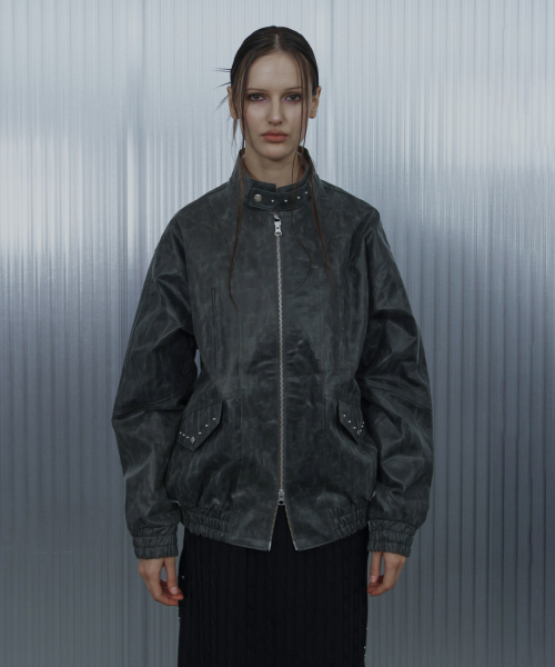 STUDDED VINTAGE JACKET / CHARCOAL（その他アウター）｜SETUP-EXE（セットアップイーエックスイー）の ...