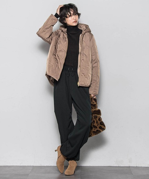 WEB限定】キルティング×ボアブルゾン≪手洗い可能≫（ダウンジャケット