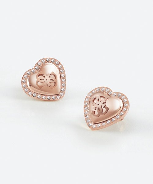 Guess（ゲス）の「THAT'S AMORE 15mm Heart Crystals Frame Studs Pierce（ピアス（両耳用））」 - WEAR