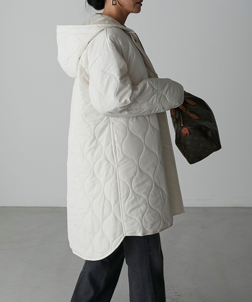 Anss.me（アンスミー）の「【Anss.me】【撥水加工】ボアベスト付き3wayキルティングフード/ノーカラーコート（ダウンジャケット/コート）」 - WEAR