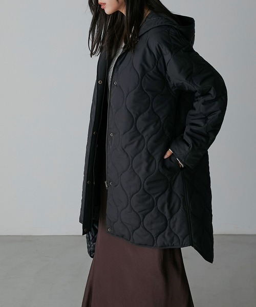 Anss.me（アンスミー）の「【Anss.me】【撥水加工】ボアベスト付き3wayキルティングフード/ノーカラーコート（ダウンジャケット/コート）」 - WEAR