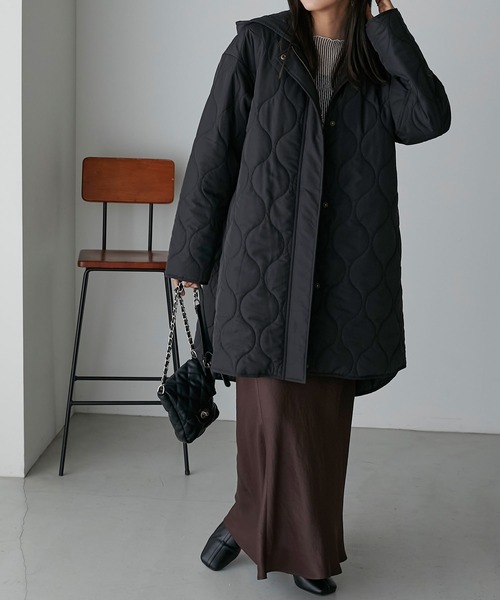 Anss.me（アンスミー）の「【Anss.me】【撥水加工】ボアベスト付き3wayキルティングフード/ノーカラーコート（ダウンジャケット/コート）」 - WEAR