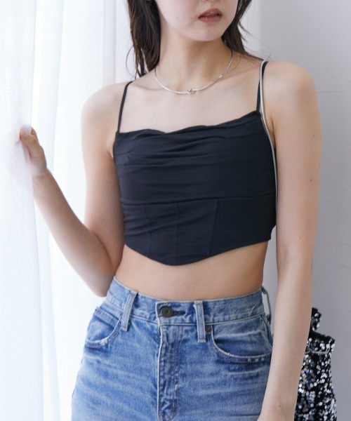 【セール】フロントプリーツカップ付きキャミソール（キャミソール）｜QFORON（キュフォロン）のファッション通販 - ZOZOTOWN