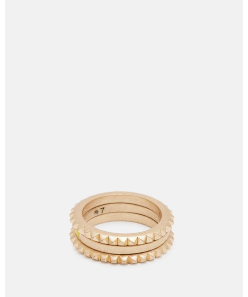 ALLSAINTS（オールセインツ）の「ZARIA GOLD TONE STUDDED RING SET | ZARIA ゴールド トーン スタッズ リング セット（リング）」 - WEAR